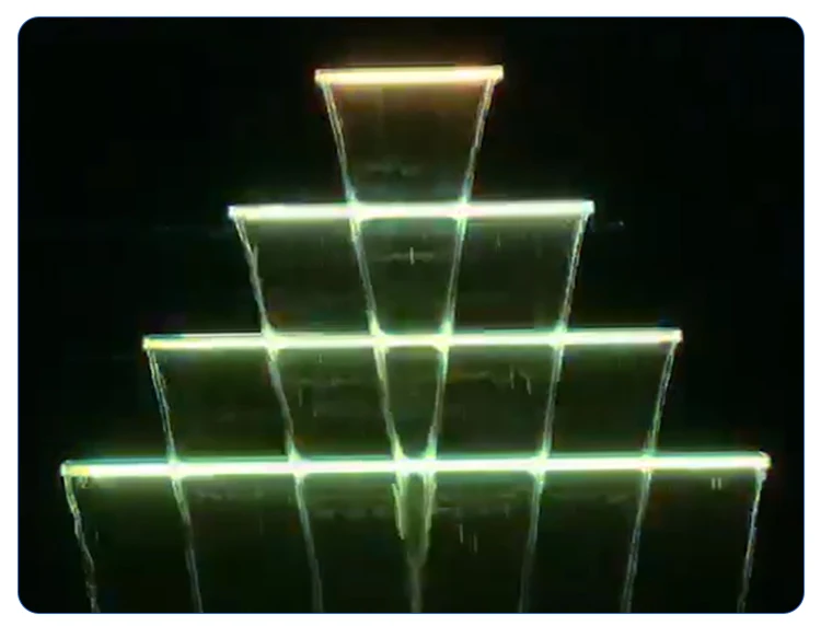 Rgb Light Rectangular Pool Water Waterfall Stainless Steel Swimming ...