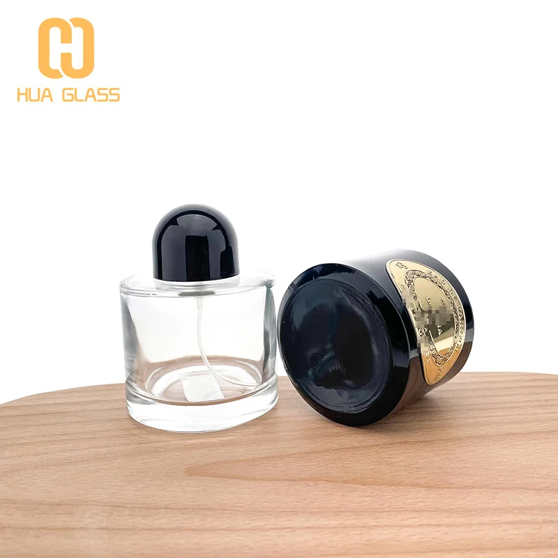50ml 100ml Luxury Perfume Bottles - Black Glass & PUMP SPRAYER