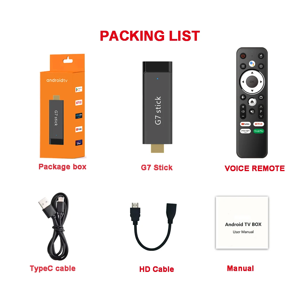 G7 Stick Android ATV Dongle 4K - Smart TV Solution
