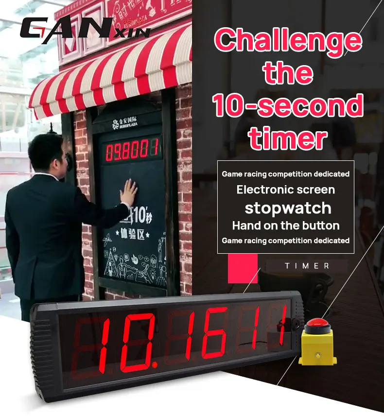 10s Challenge Timer - Push Button Control Digital LED Display