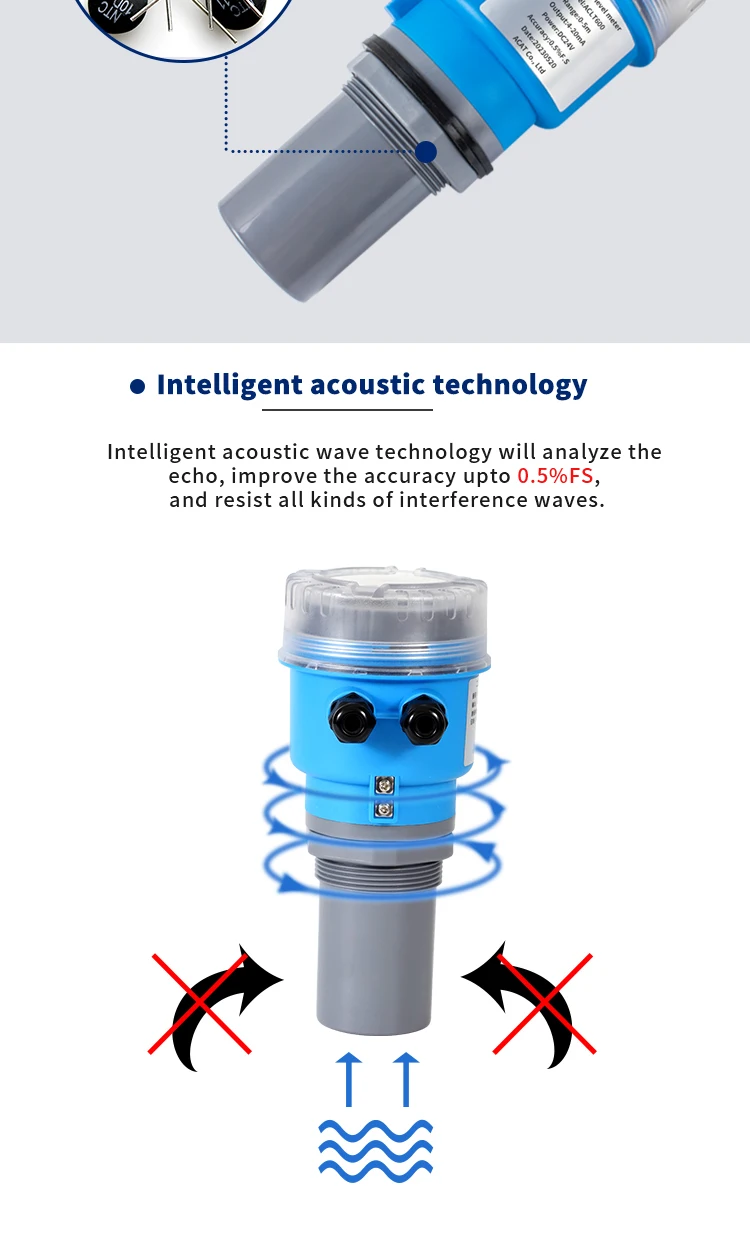 Ac220v Water Level Monitoring Ultrasonic Level Sensor Flow Meter ...