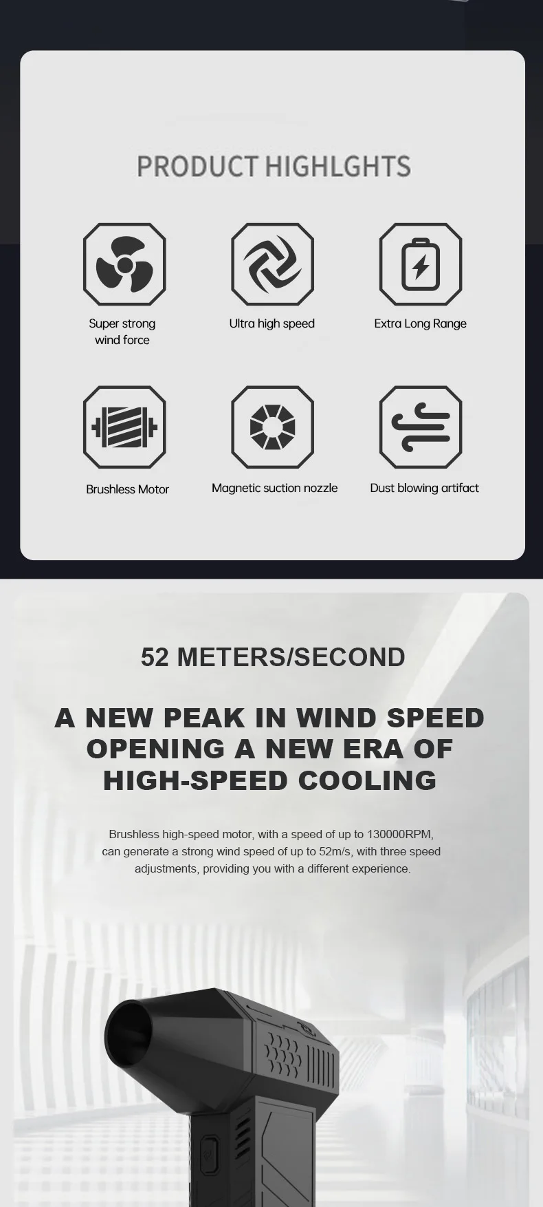 Mall Blower Mini Jet Turbo Fan - Portable & Powerful Duster