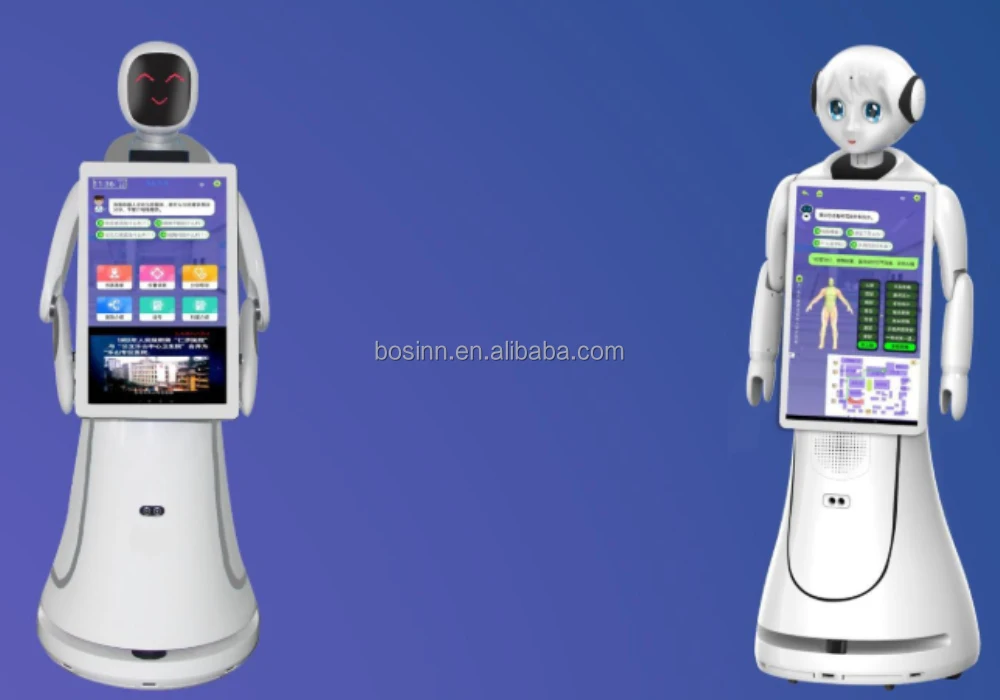 Exhibition Hall Interactive Touch Screen Robot Government Service Robot ...
