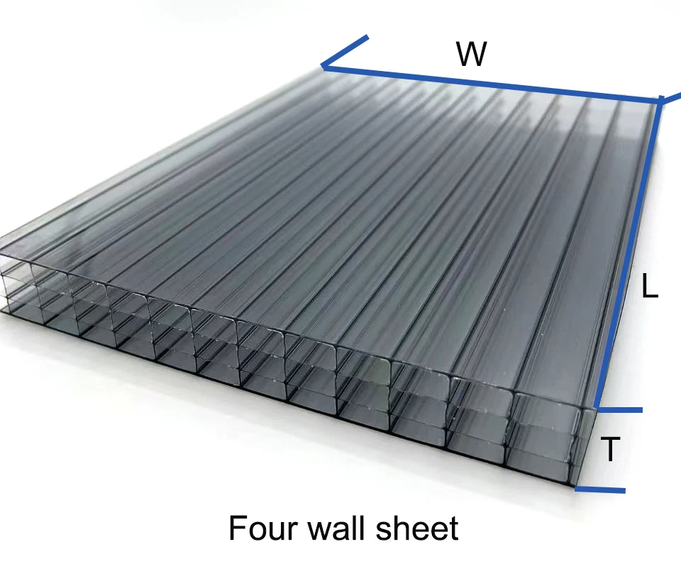 Fire Resistant 8mm 10mm 12mm 16mm 18mm Twin Wall Multiwall Double Wall Sheet Polycarbonate ...