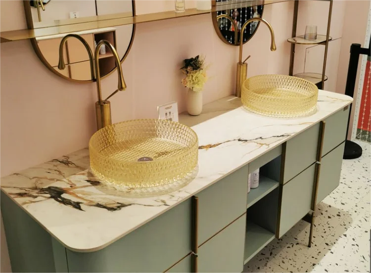 Wholesale Crystal Colorful Art Hand Wash Countertop Basin