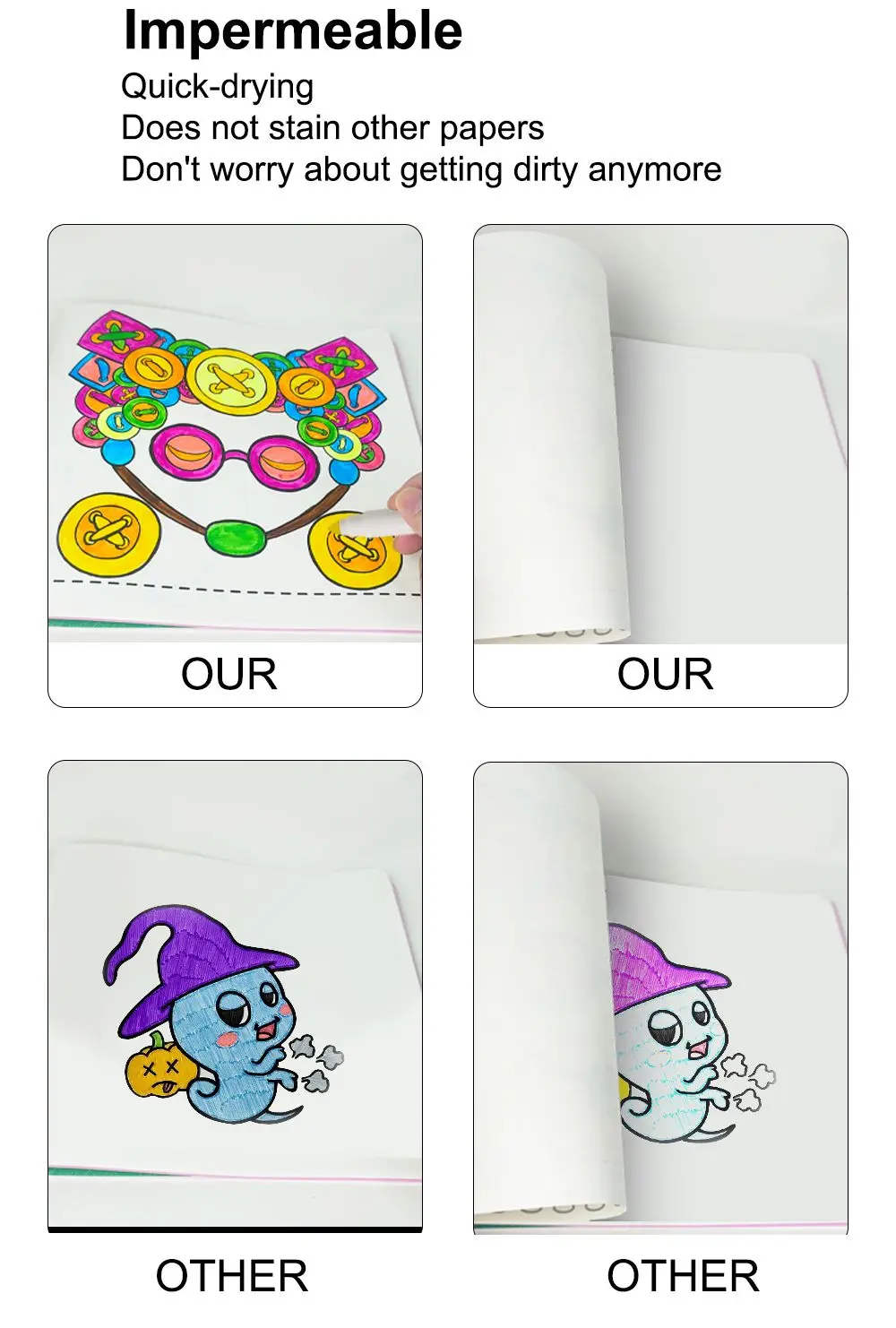 Magic Stamp Marker - 10 Color, Erasable, Dual-Side Writing