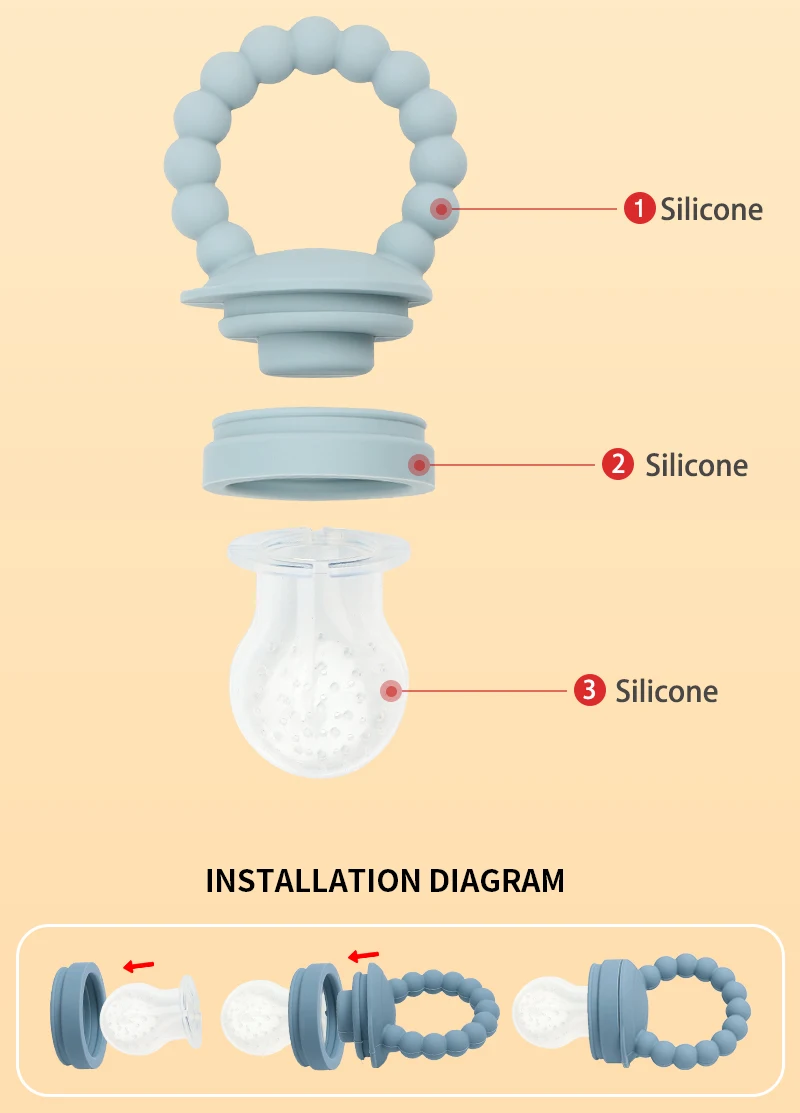 Kids Nipple Eco-friendly Baby Fresh Fruit Food Nibbler Pacifier Bpa ...