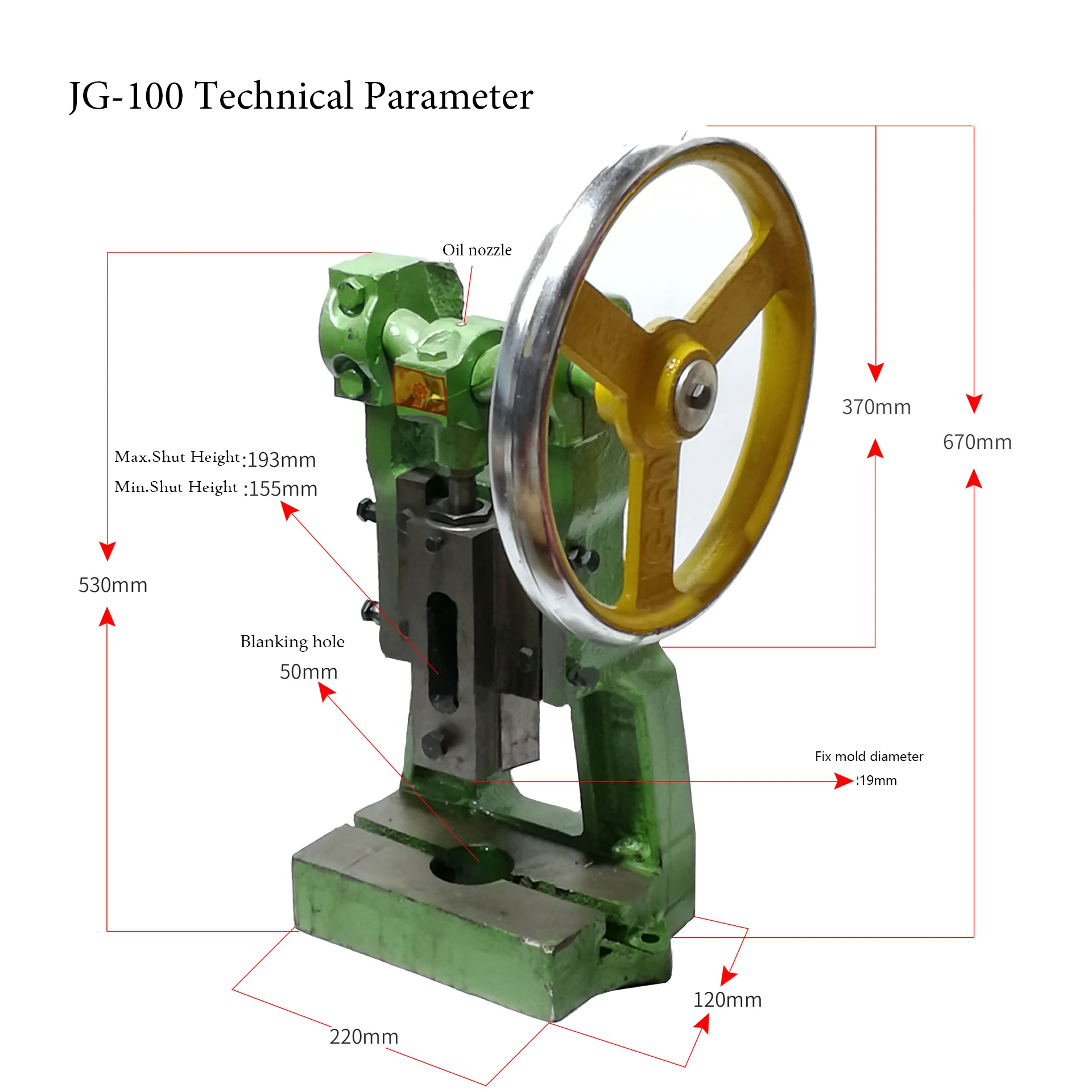 Benchtop Industrial Rotary Table Stamping Press Manual Hand Crankshaft ...