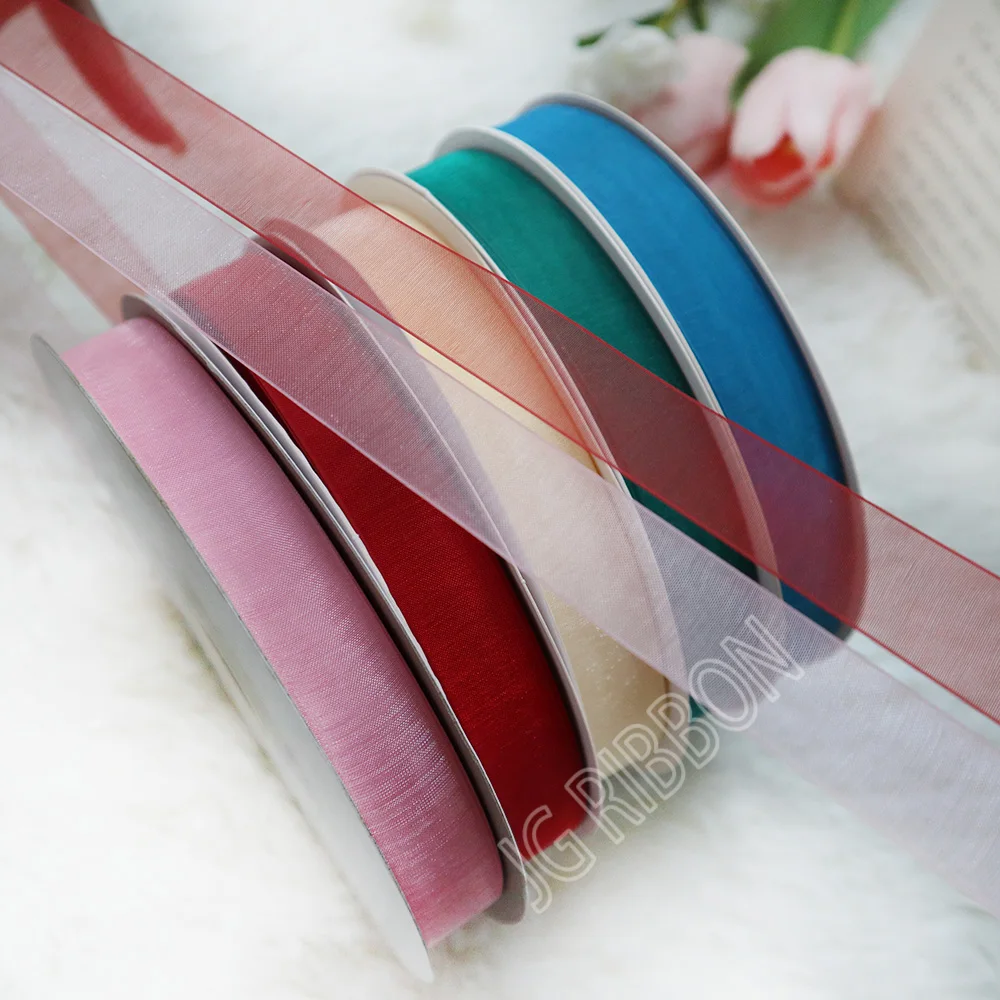 20mm Sheer Organza Ribbon Roll For Gifts - Buy Organza Ribbon 20mm ...