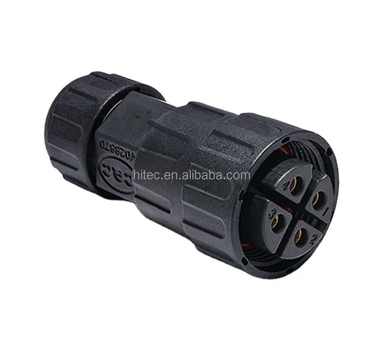 Self locking waterproof connector M25 2P 3P 4P core screw thread ...