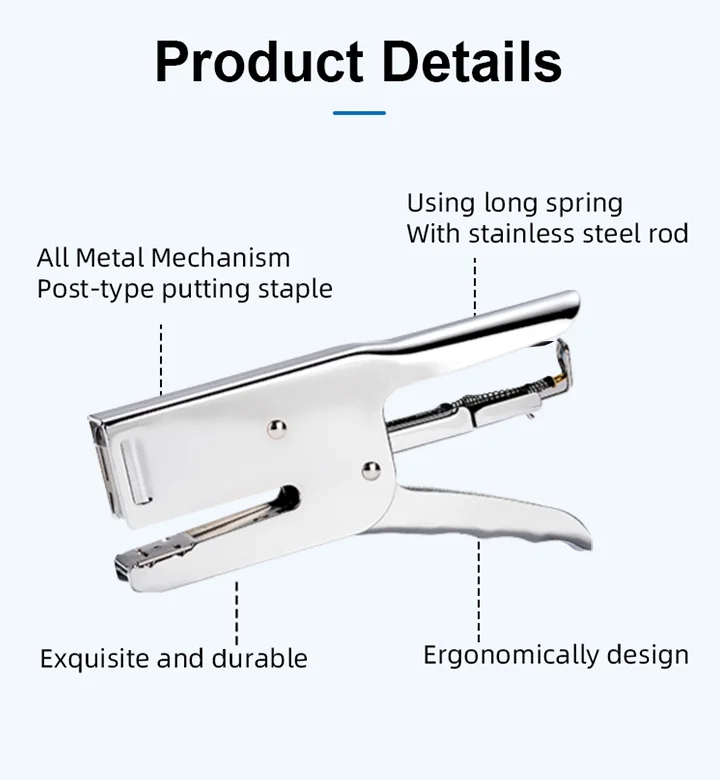 Easy Use Manufacturer Paper Stapler Metal Office Silver Hand Plier ...