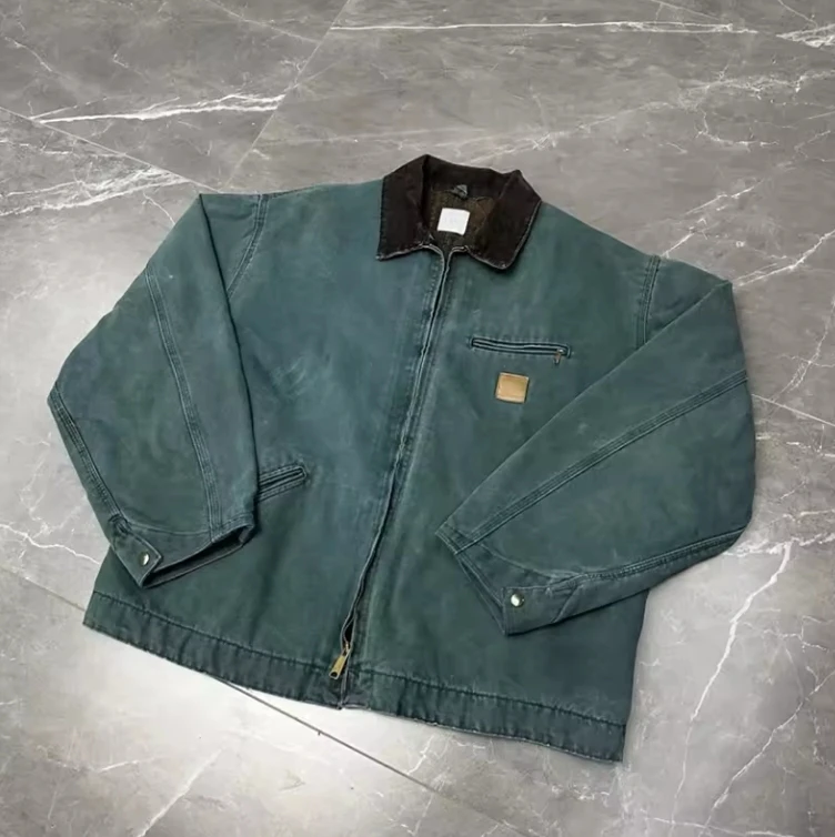 OEM Custom Design Vintage Detroit Zip up Work Jackets Plus Size Men ...