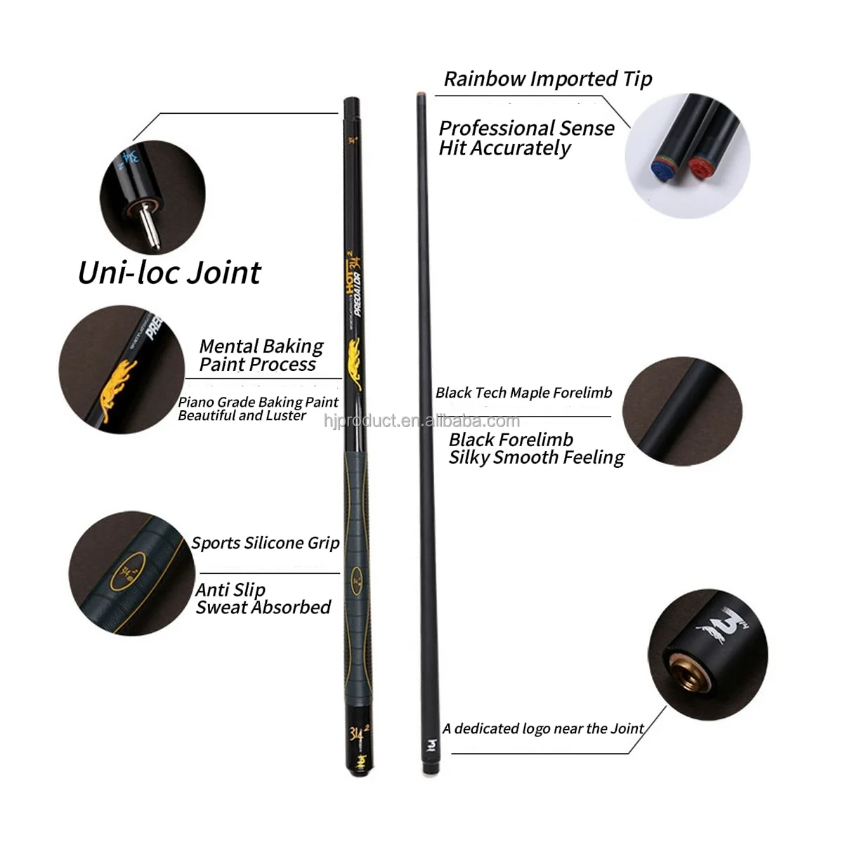 Good Quality Billiards Cue Set Pool Game Play Equipment Collection with ...