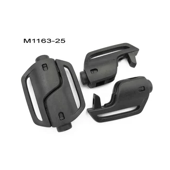 Black Flat Side Quick Release Plastic Buckle Dual Adjustable No Sewing ...