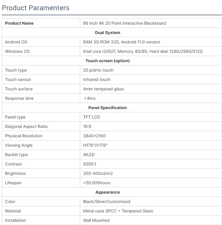 86inch Touch Screen Projector Electronic Whiteboard Interactive Writing ...
