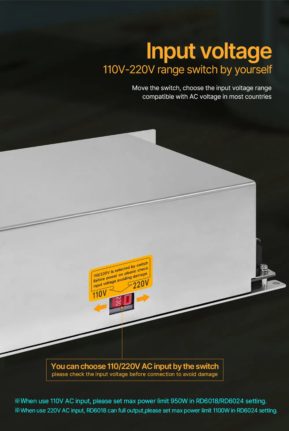 S800 Case and 1200W 68V Switching Power Supply for RD6024