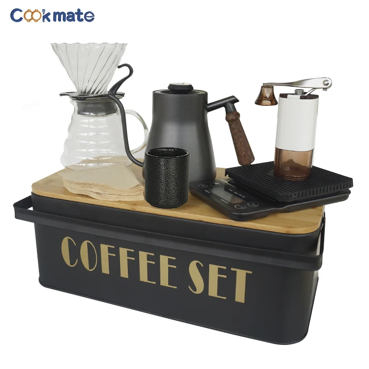 Elegant Fashion Portable Wood Box - Coffee Brew Maker Gift Set