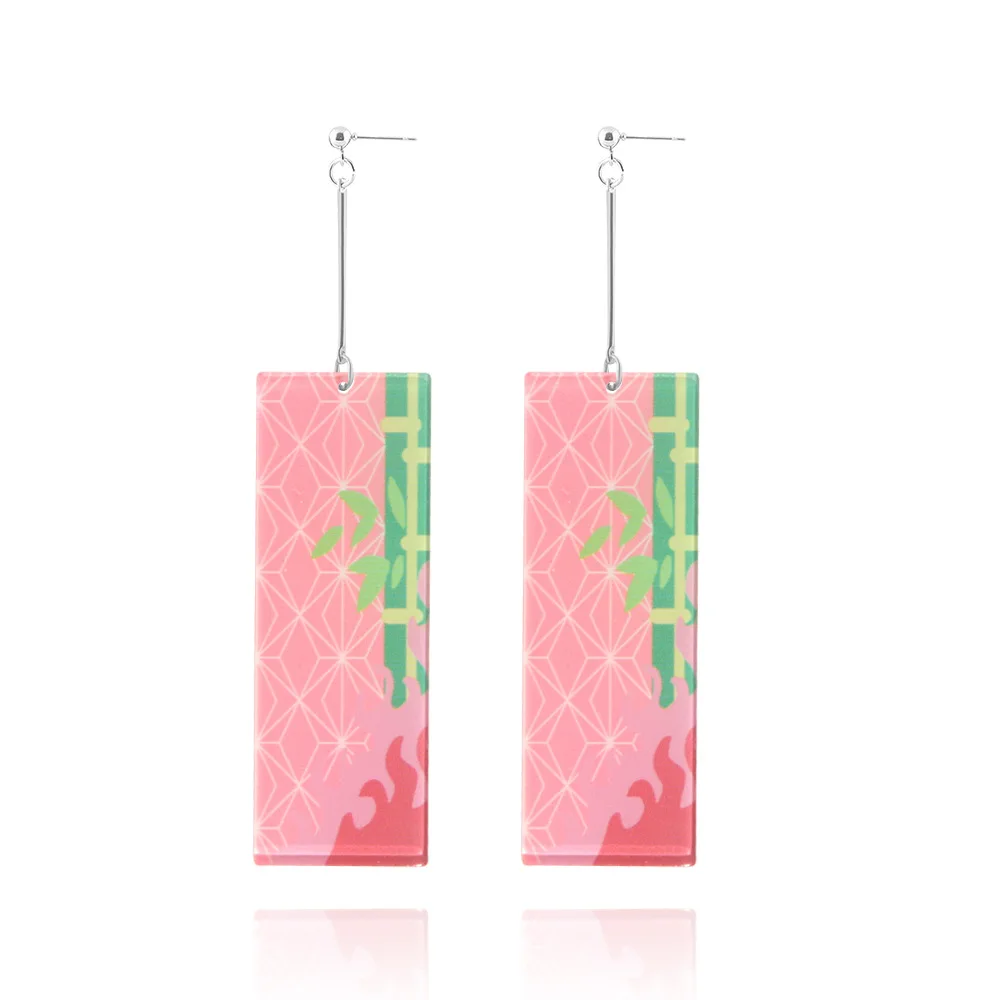 Acrylic Charm Earrings - Nezuko Kamado Demon Slayer Cosplay Accessories ...