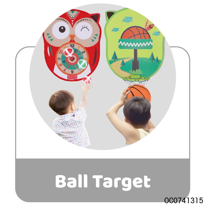 2in1 Basketball Hoop Hanging Wall Game Children Target Sticky Ball ...
