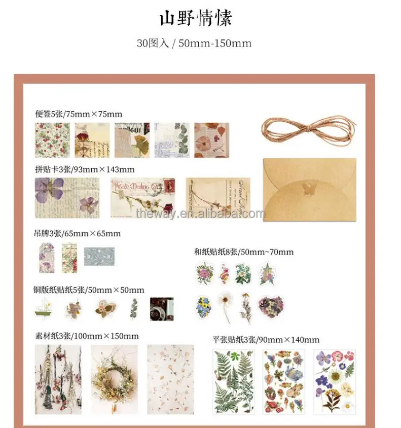 30pcs Kraft Paper Envelope Packing Retro Scrapbooking Deco Paper With ...