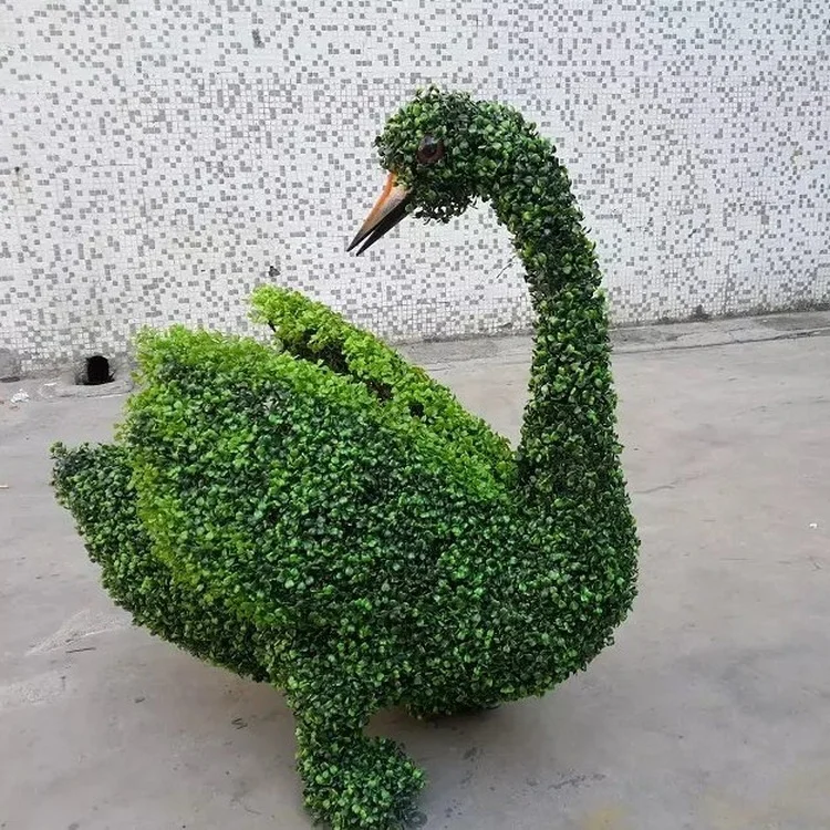 ARTIFICIAL TOPIARY ANIMAL faux boxwood goose 1.5 feet height home ...