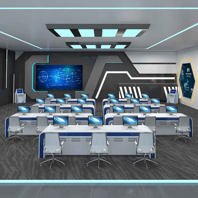 Led Light Office Reception Desk Computer Console Desk Conference Worktable Company Welcome Table ...