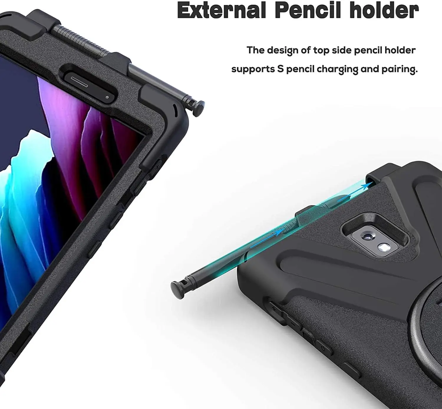 360 Stand Tablet Case Heavy Duty Rugged Shockproof Protective Case for ...