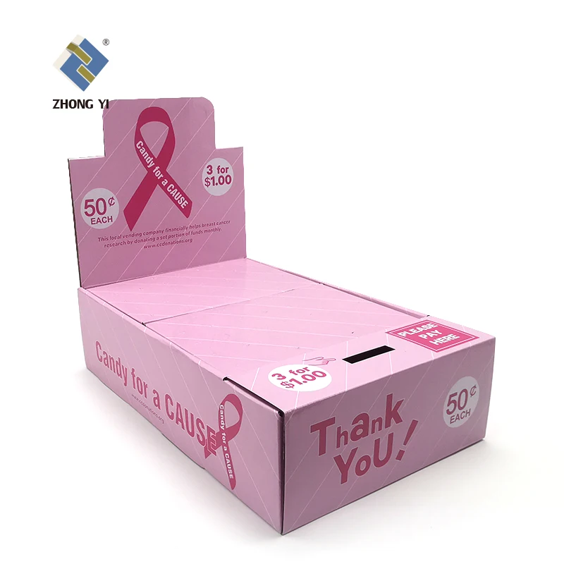 Custom Corrugated Cardboard Charity Donation Box - Lollipop Display Box