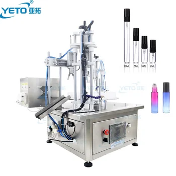 Yeto Perfume Sample Pack Bottle Filling Capping Machine Table Top Automatic Turntable Fragrance ...