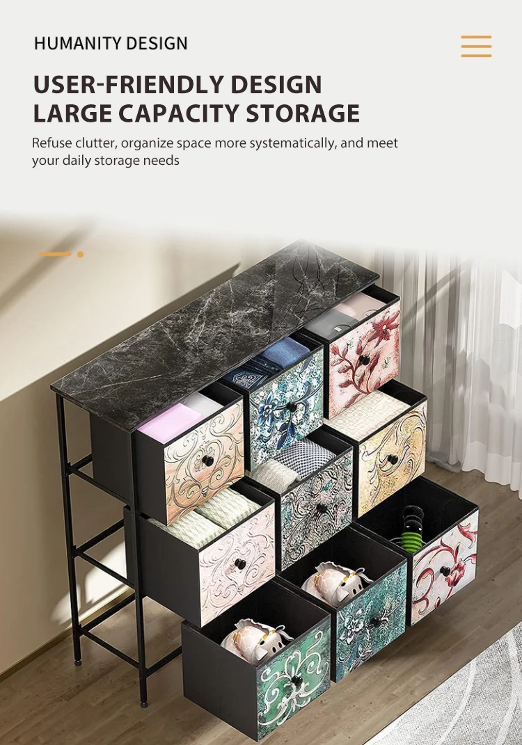 Customizable Patterns Drawers Cabinet Organizers Fabric Storage Cabinet ...