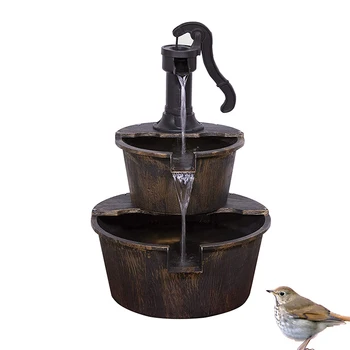 Hand Pump Water Fountain Two Tier Large Outside Cascading Waterfall ...