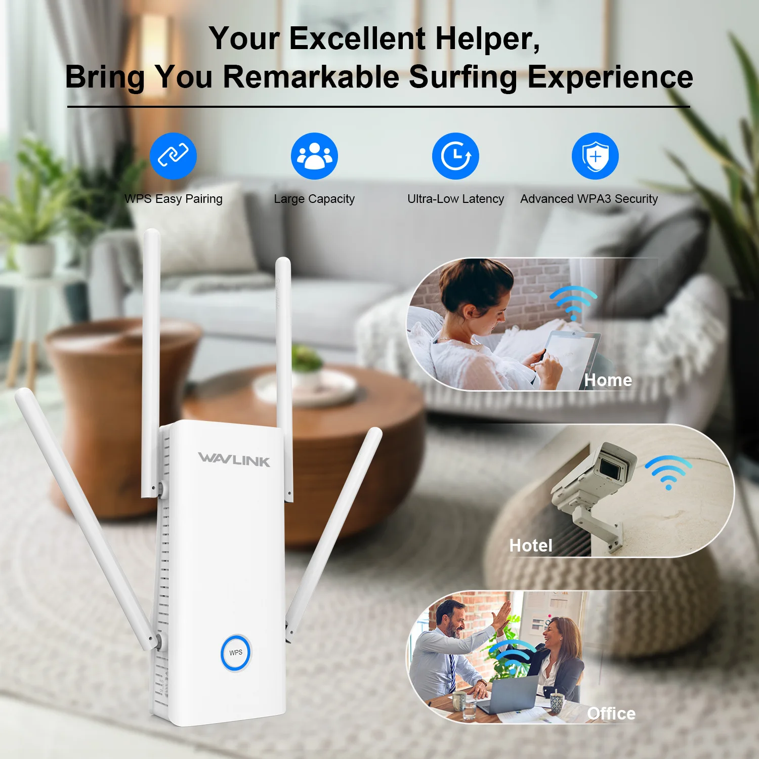 Ax1800 Dual Band Wifi 6 Range Extender 2.4g 5.8g Wavlink Mesh Router Wifi Signal Booster ...