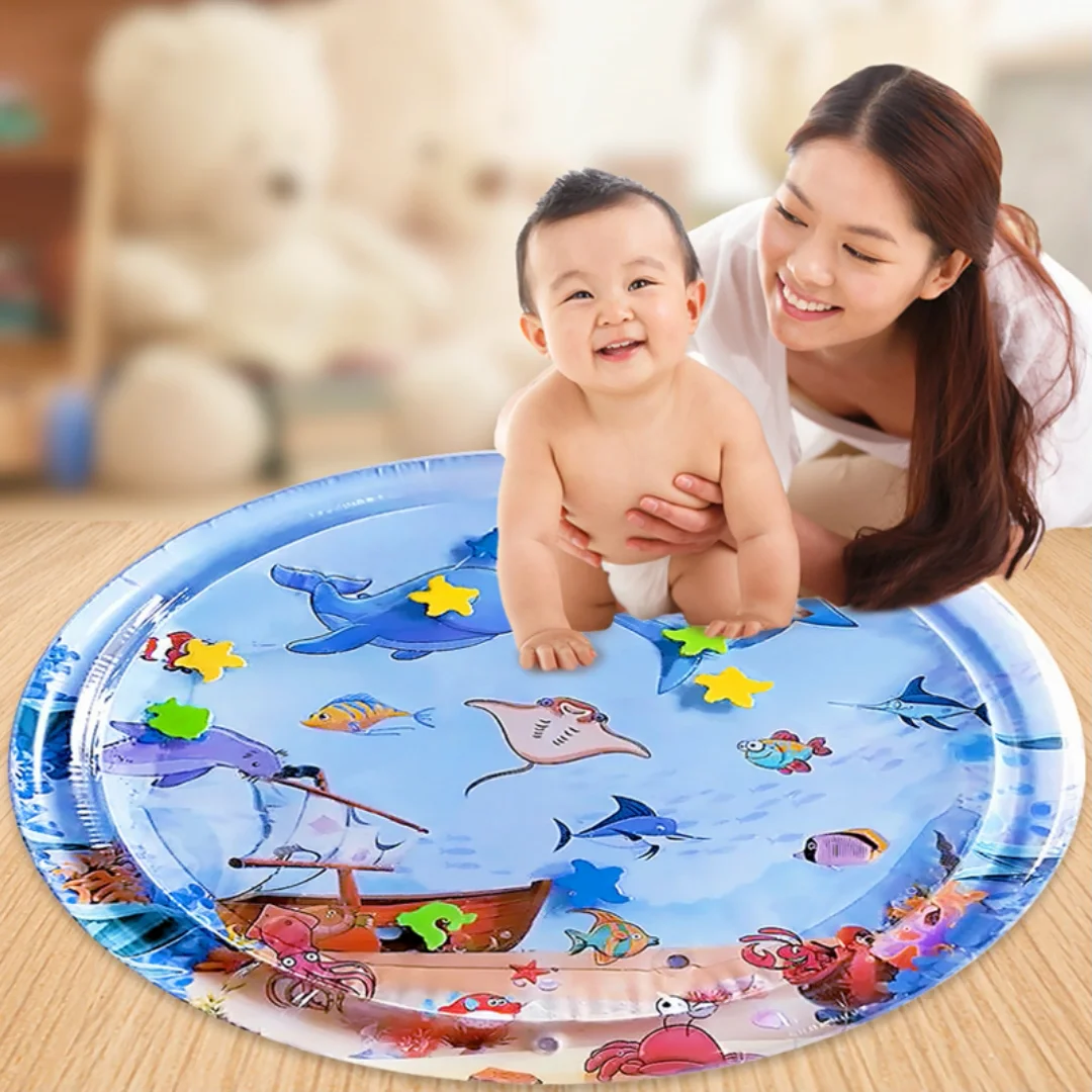 Wholesale New Design Round 100cm Pvc Tummy Time Baby Water Mat Baby ...