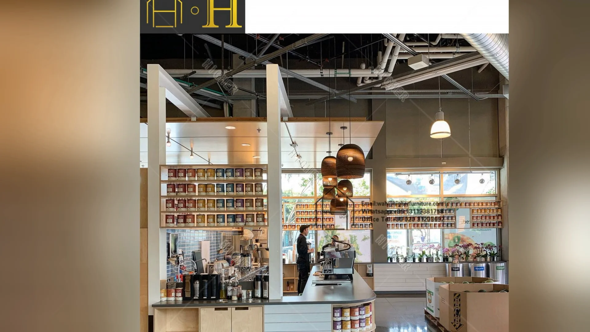 Retail Store Furniture Food Display Counter For Coffee Shop Counter ...