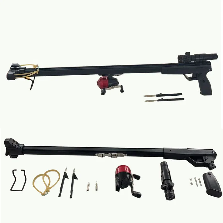 Outdoor Powerful Long Pole Laser Aiming Hunting Fish Shooting Slingshot ...
