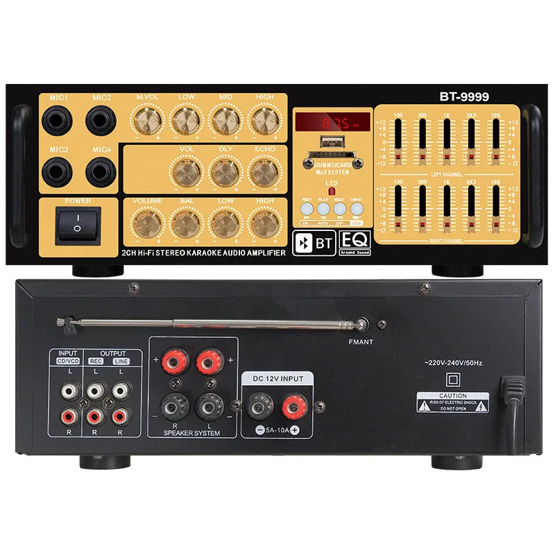 BT-9999 High Power Amplifier - 12V/220V Blue. Tooth U Disk