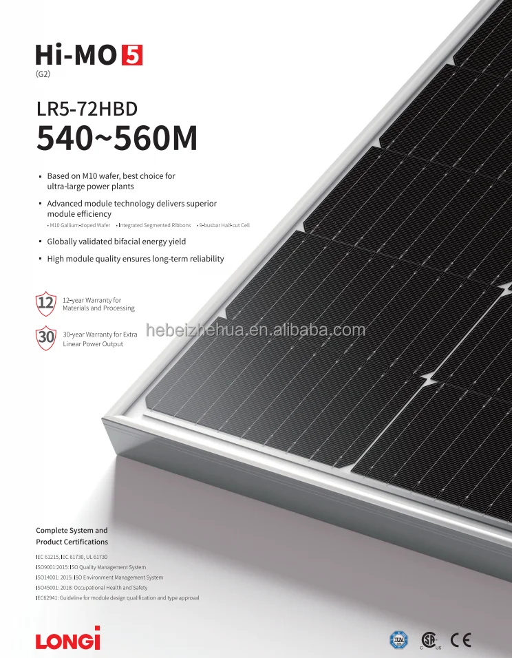 A Grade Longi Solar Panel 540w 545w 550w 555w 560watts Dual Glass ...