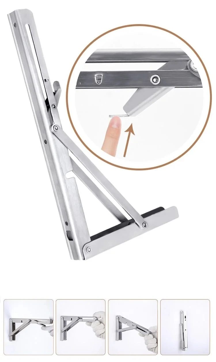 Adjustable Angle Wood Table Corner Metal Wall Mount Floating L Folding ...