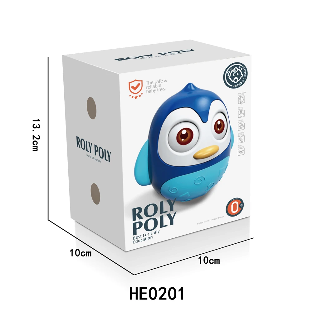 Cpc Roly Poly Baby Toys Tummy Time Penguin Tumbler Wobbler Toys 6 To 12 Months For Infant Boy ...