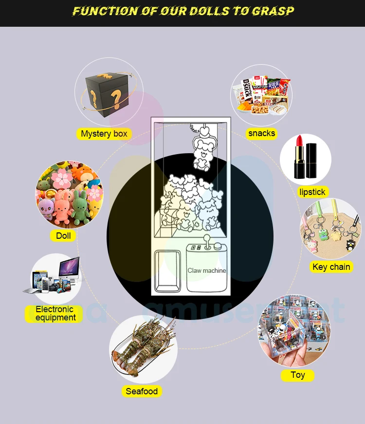 Durable Prize Claw Machine Coin-operated Game Stuffed Animals And ...