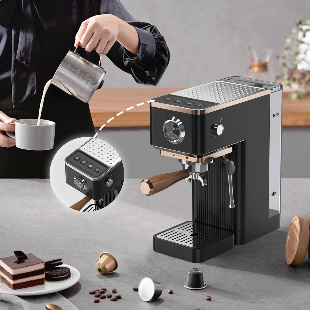 Italian ULKA pump Professional Espresso Coffee Maker with Milk Frother ...