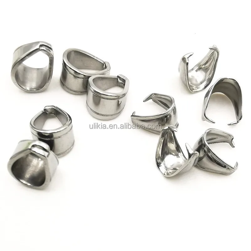 304 Stainless Steel Pinch Clip Clasp Bail Finish Necklace Pendant ...