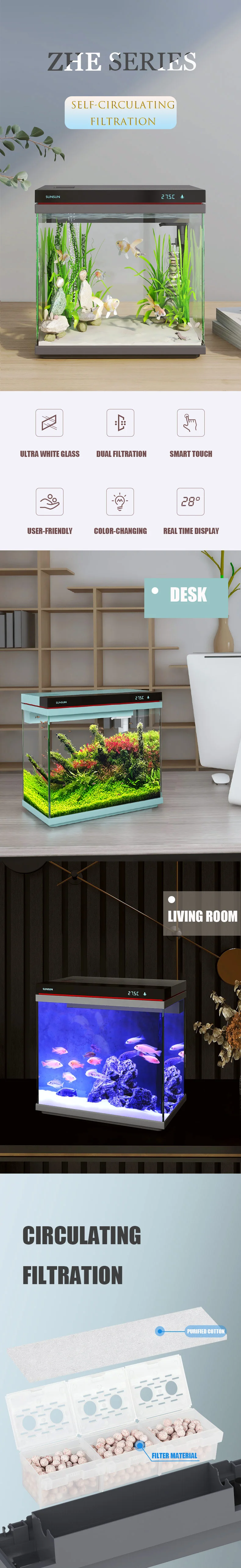 SUNSUN Aquariums - High Quality Ultra White Glass Tanks