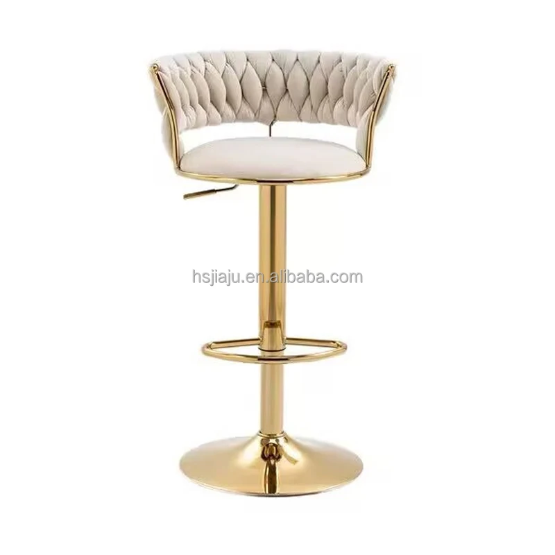 Modern Luxury Bar Chair Counter Furniture Metal Velvet Swivel Leather ...