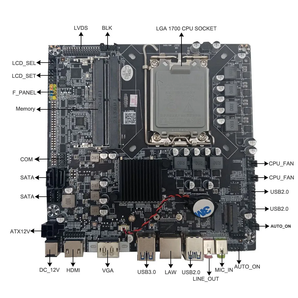 H510 Core I3 I5 I7 10th 11th Gen Processor Lga1200 Motherboard Ddr4 Lvds Mini Atx Motherboard ...