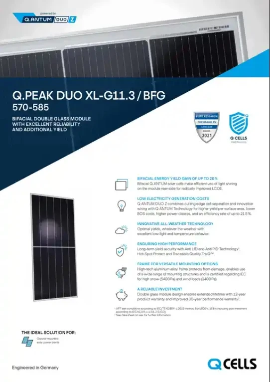 Hanwha Qcells Solar Panel 450w 500w 545w 550w 580w Mono Crystalline ...