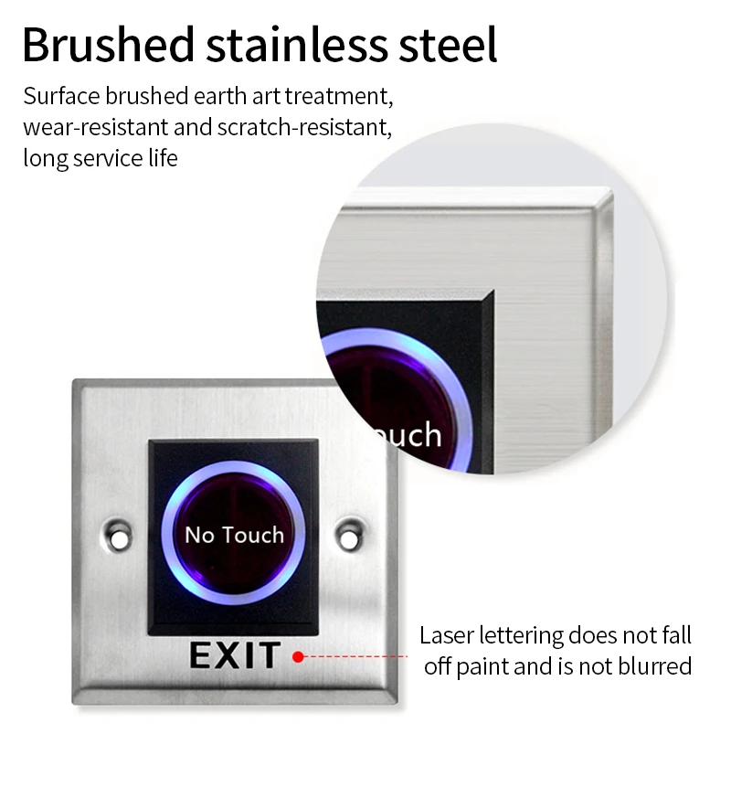 12V 24V Touchless Door Release Switch Exit Button Access Control 433MHz Remote Control No Touch ...