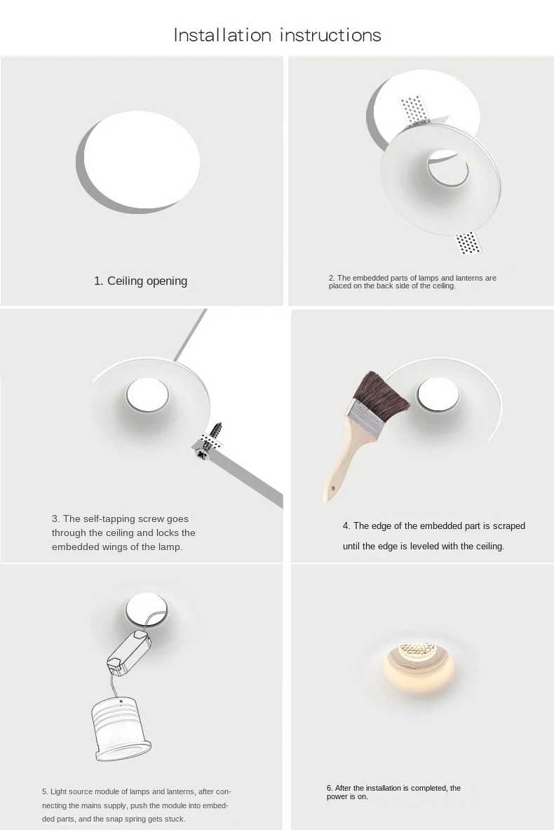Modern Super Bright LED Gypsum Lights for Living Rooms