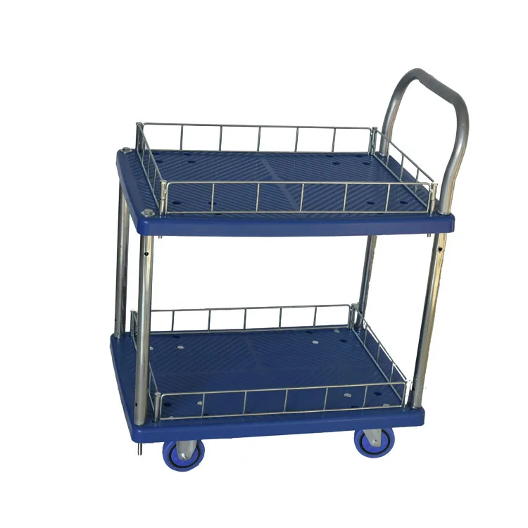 Silent 3 Layer Trolley Handling Tool Platform Trolley for Warehouse Use