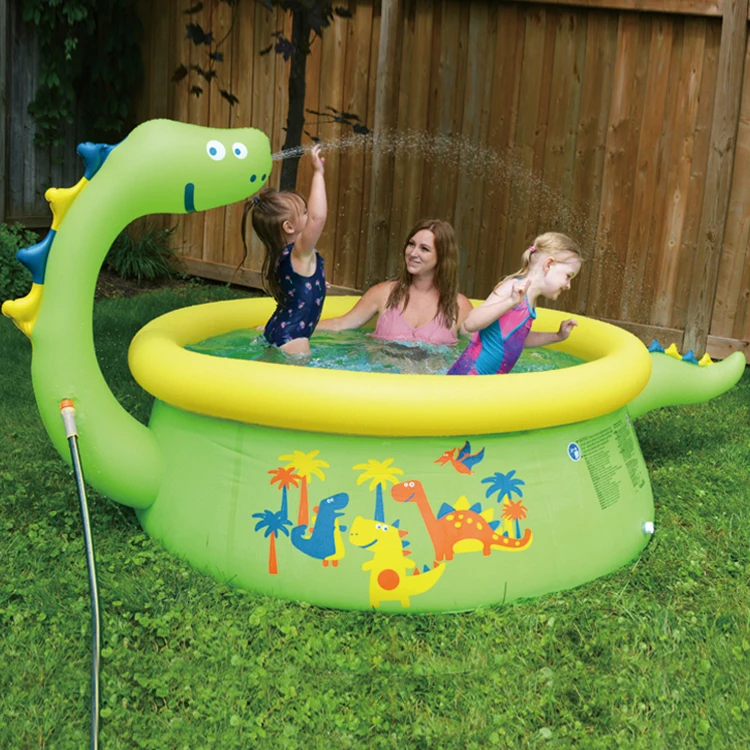 Inflatable Splash Swimming Pool For Kids Dinosaur Above Ground Pvc Pool ...